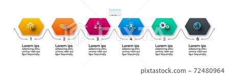 6 steps of a hexagonal design, clearly... - Stock Illustration ...