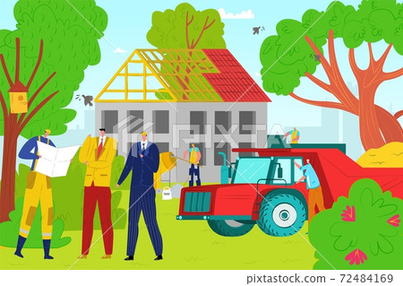 House construction, vector illustration.... - Stock Illustration ...