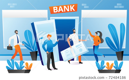 Bank people, financial currency transaction,... - Stock Illustration ...