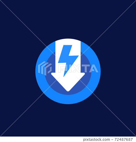 power consumption reduction icon, vector - Stock Illustration [72487687 ...
