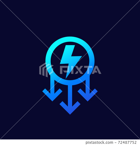 power consumption decrease, vector icon - Stock Illustration [72487752 ...