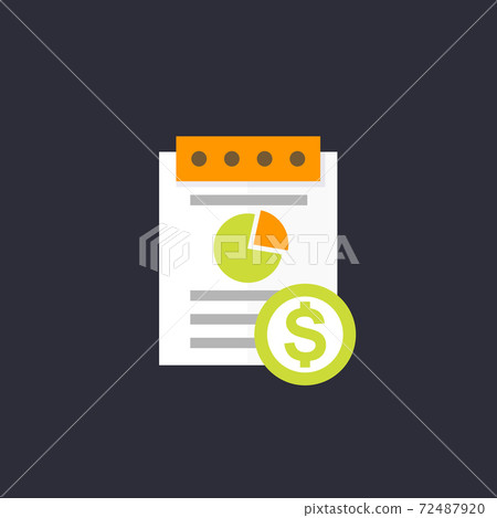 expense report icon, flat style - Stock Illustration [72487920] - PIXTA