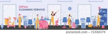 Professional cleaners team from cleaning... - Stock Illustration ...