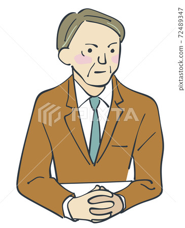 Illustration of a businessman listening quietly - Stock Illustration ...