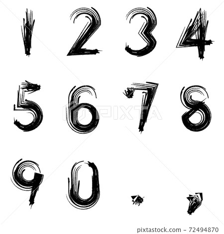 Hand-painted numbers - Stock Illustration [72494870] - PIXTA