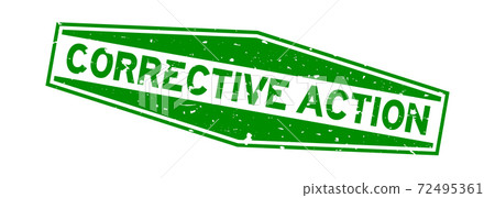 Grunge green corrective action word hexagon... - Stock Illustration [72495361] - PIXTA