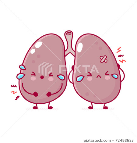 Cute sad cry sickhuman lungs organ character-插圖素材 [72498652] - PIXTA圖庫