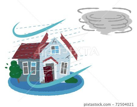 Vector illustration of houses suffering from... - Stock Illustration ...