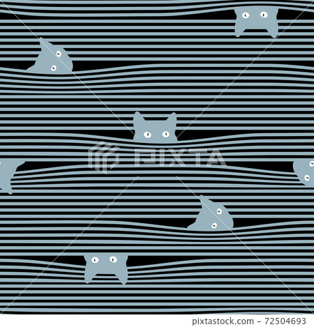 Cute cat border pattern, - Stock Illustration [72504693] - PIXTA