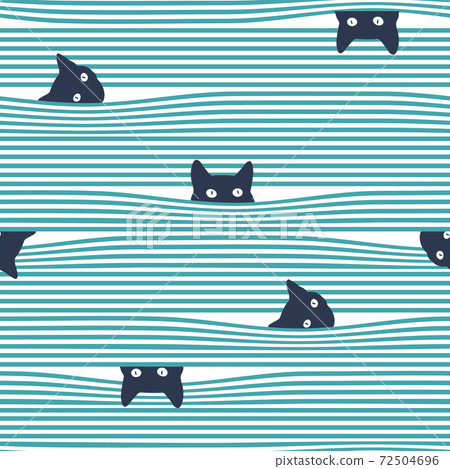 Cute cat border pattern, - Stock Illustration [72504696] - PIXTA