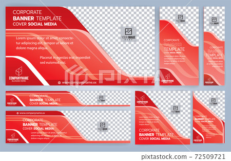 Set of Red and Black Web banners templates,... - Stock Illustration ...