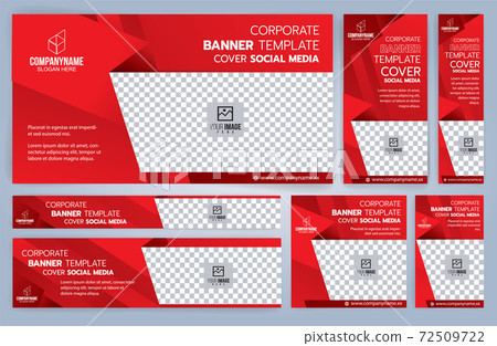 Set of Red and Black Web banners templates,... - Stock Illustration ...