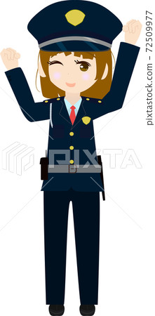 Illustration of a cheerful cute girl guard - Stock Illustration ...