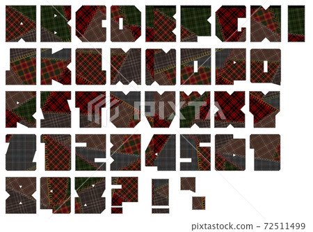 Alphabet autumn / winter color tartan pattern... - Stock Illustration ...