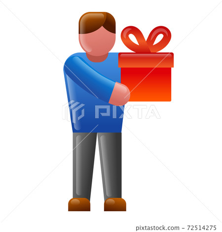 man with a gift icon - Stock Illustration [72514275] - PIXTA