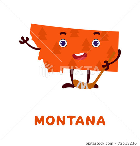 Cute cartoon Montana state character clipart.... - Stock Illustration ...