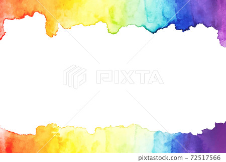 Bright rainbow watercolor frame - Stock Illustration [72517566] - PIXTA