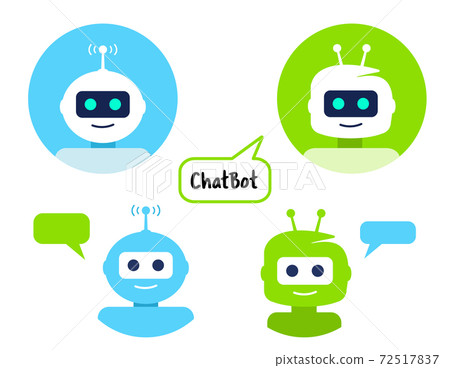Robot icon set. Chat Bot sign design. Chat bot... - Stock Illustration ...
