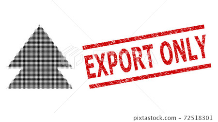Textured Export Only Seal and Halftone Dotted... - Stock Illustration ...