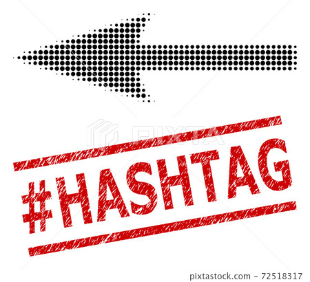 Scratched #Hashtag Seal and Halftone Dotted... - Stock Illustration ...