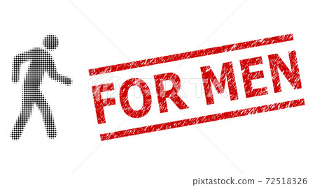 Scratched For Men Seal and Halftone Dotted... - Stock Illustration ...