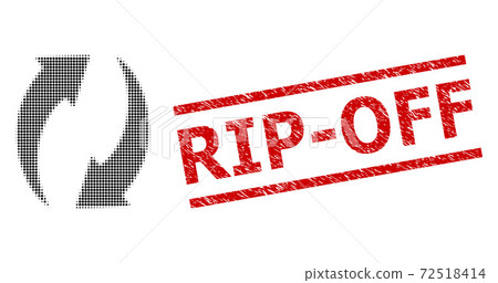 Grunge Rip-Off Stamp and Halftone Dotted Refresh - Stock Illustration ...
