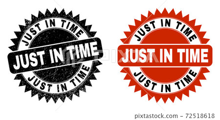 JUST IN TIME Black Rosette Stamp with Corroded... - Stock Illustration ...