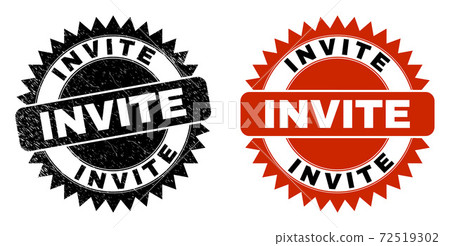 INVITE Black Rosette Watermark with Rubber Style - Stock Illustration ...