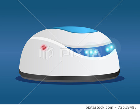 Futuristic robot cleaner with artificial... - Stock Illustration ...