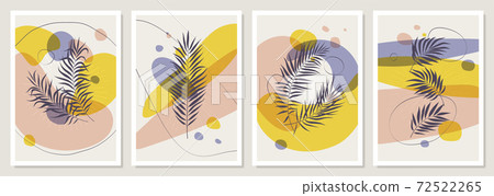 Posters with geometric shapes, tropical plants... - Stock Illustration ...
