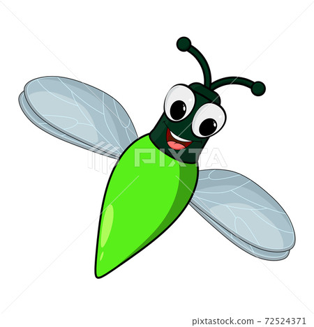 Firefly insect cartoon illustration isolated on... - Stock Illustration ...