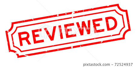 Grunge red reviewed word rubber seal stamp on... - Stock Illustration ...