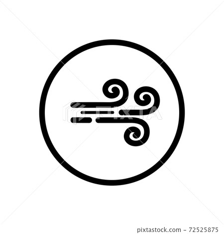 Wind. Weather icon in a circle. Isolated vector... - Stock Illustration ...