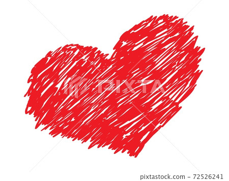Heart red made of strokes. Bright heart from... - Stock Illustration ...