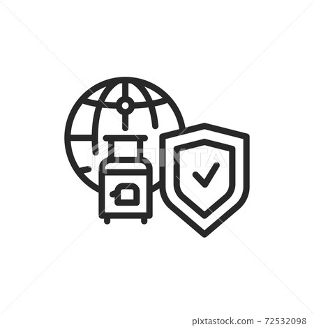 Travel insurance color line icon. Isolated... - Stock Illustration ...