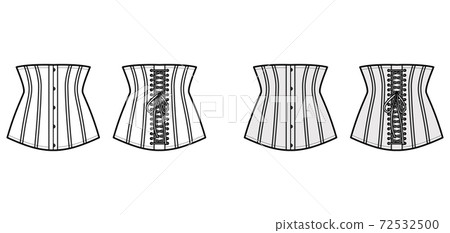 Waist cincher back laced longline corsetry... - Stock Illustration ...