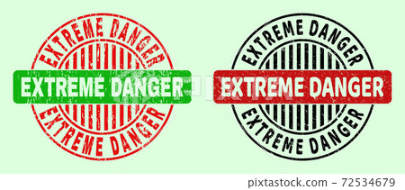 EXTREME DANGER Rounded Bicolor Stamp Seals -... - Stock Illustration ...