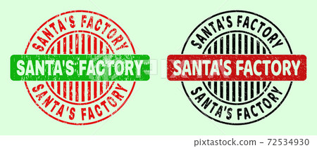 SANTA'S FACTORY Rounded Bicolour Watermarks -... - Stock Illustration ...