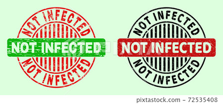 NOT INFECTED Round Bicolor Stamps - Grunged... - Stock Illustration ...