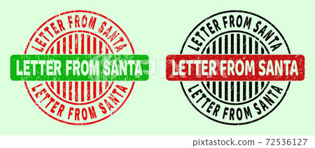LETTER FROM SANTA Round Bicolour Watermarks -... - Stock Illustration ...