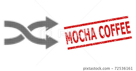 Scratched Mocha Coffee Seal Stamp and Halftone... - Stock Illustration ...