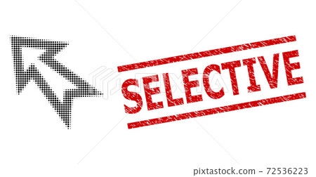 Scratched Selective Stamp and Halftone Dotted... - Stock Illustration ...