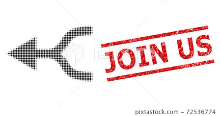 Scratched Join Us Stamp and Halftone Dotted... - Stock Illustration ...