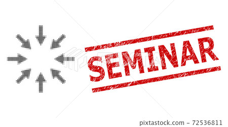 Scratched Seminar Seal Stamp and Halftone... - Stock Illustration ...