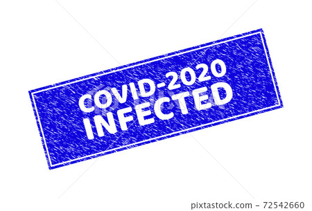 Grunge COVID-2020 INFECTED Scratched Rectangle... - Stock Illustration ...