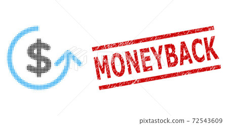 Scratched Moneyback Seal Stamp and Halftone... - Stock Illustration ...