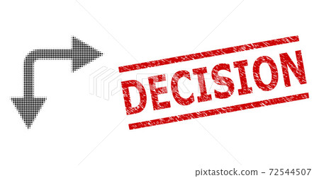 Distress Decision Seal Stamp and Halftone... - Stock Illustration ...