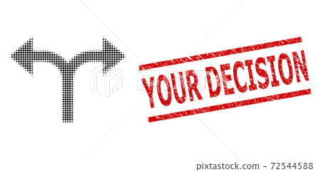Textured Your Decision Stamp and Halftone... - Stock Illustration ...