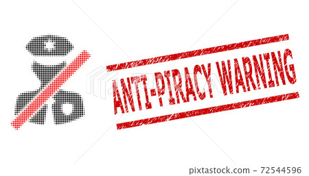 Grunge Anti-Piracy Warning Seal and Halftone... - Stock Illustration ...