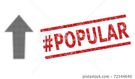 Scratched #Popular Seal and Halftone Dotted... - Stock Illustration ...